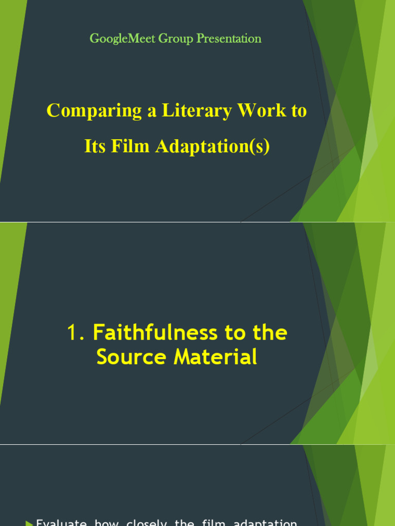 Literary vs. Film Adaptation Analysis | PDF