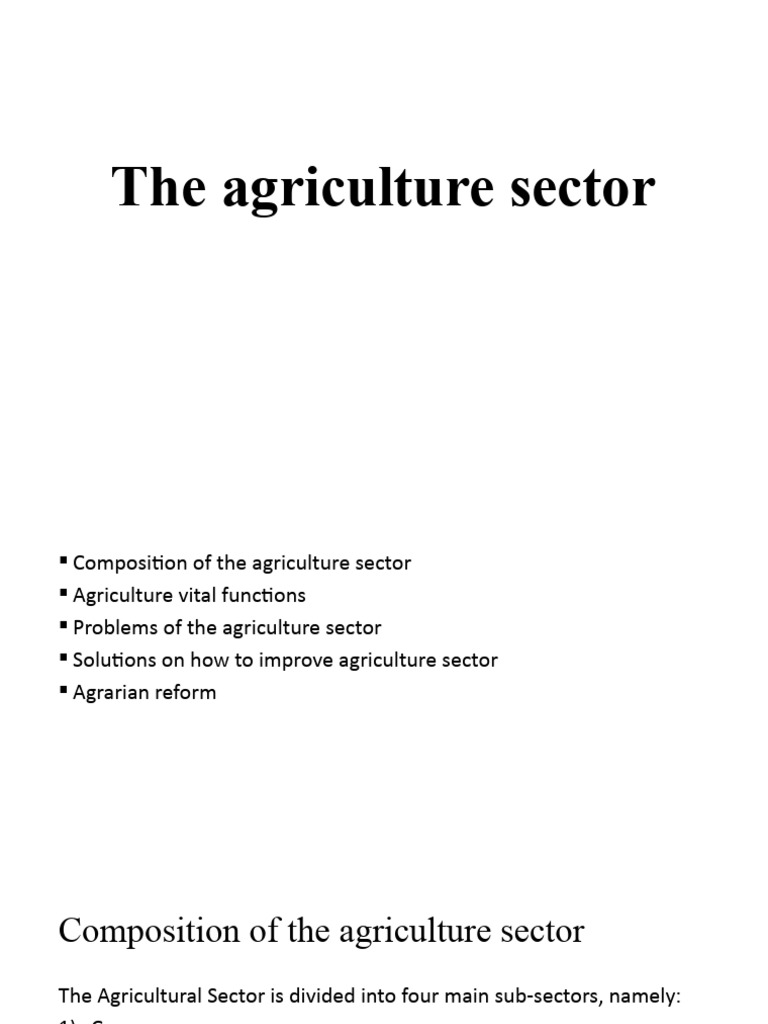 The Agriculture Sector | PDF | Agriculture | Crops