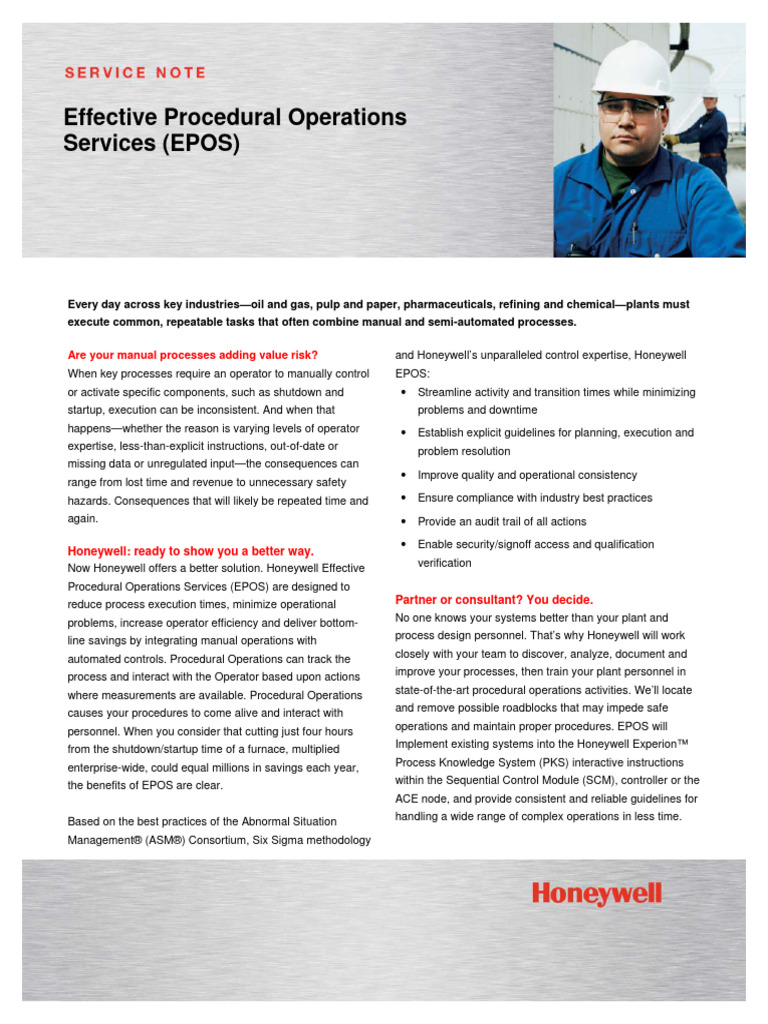 Effective_procedural_operations_service_note | PDF | Honeywell | Workflow