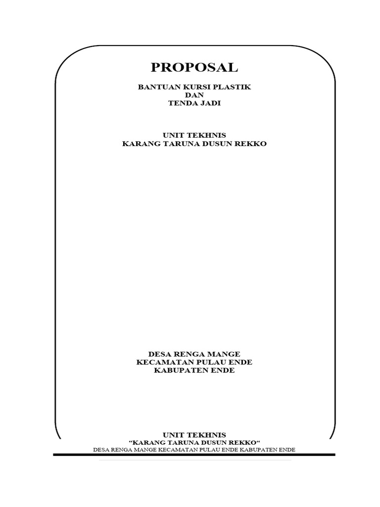 Proposal Bantuan Kursi dan Tenda | PDF