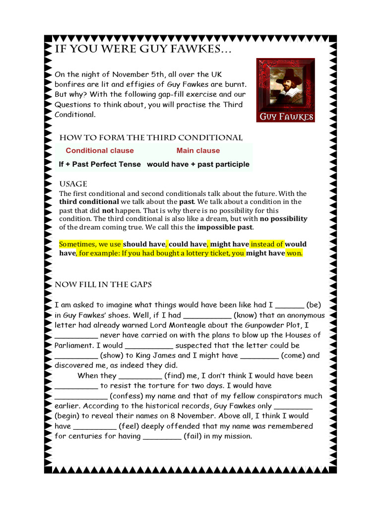 Guy Fawkes_3rd_Conditional | PDF | Guy Fawkes | Linguistics
