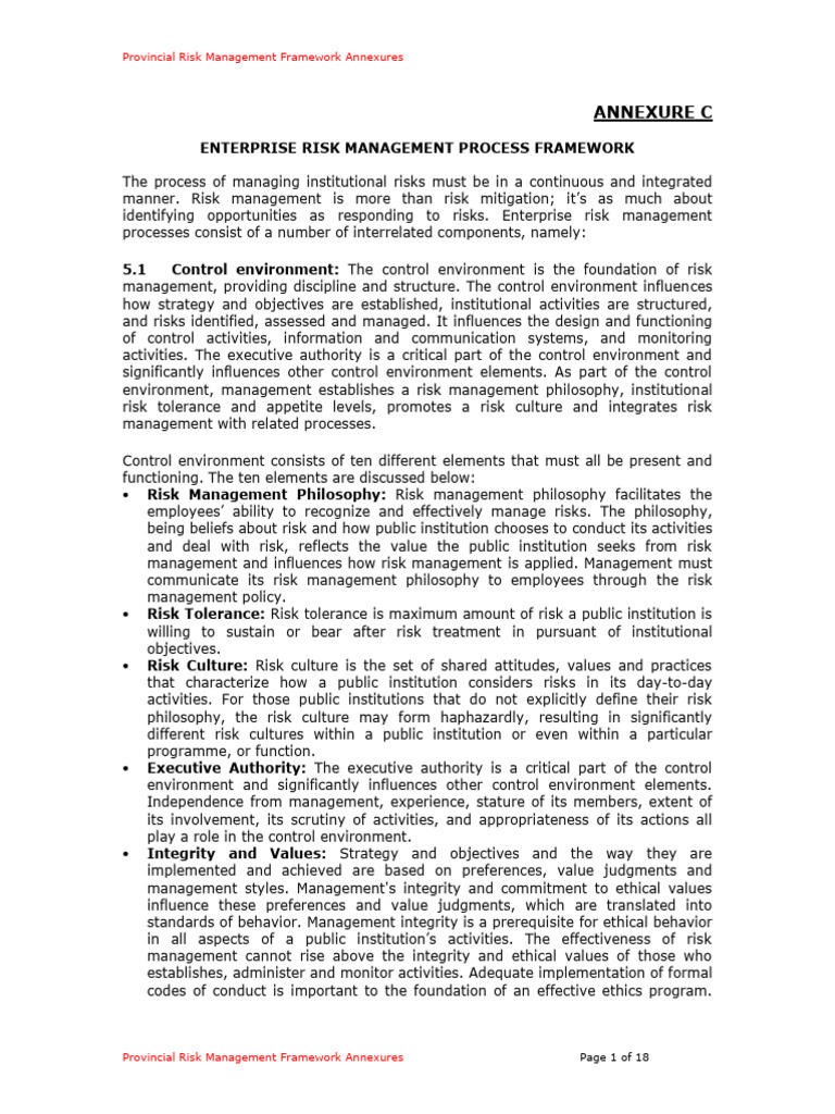 Enterprise_Risk_Management_Process_Framework | PDF | Risk | Risk Management