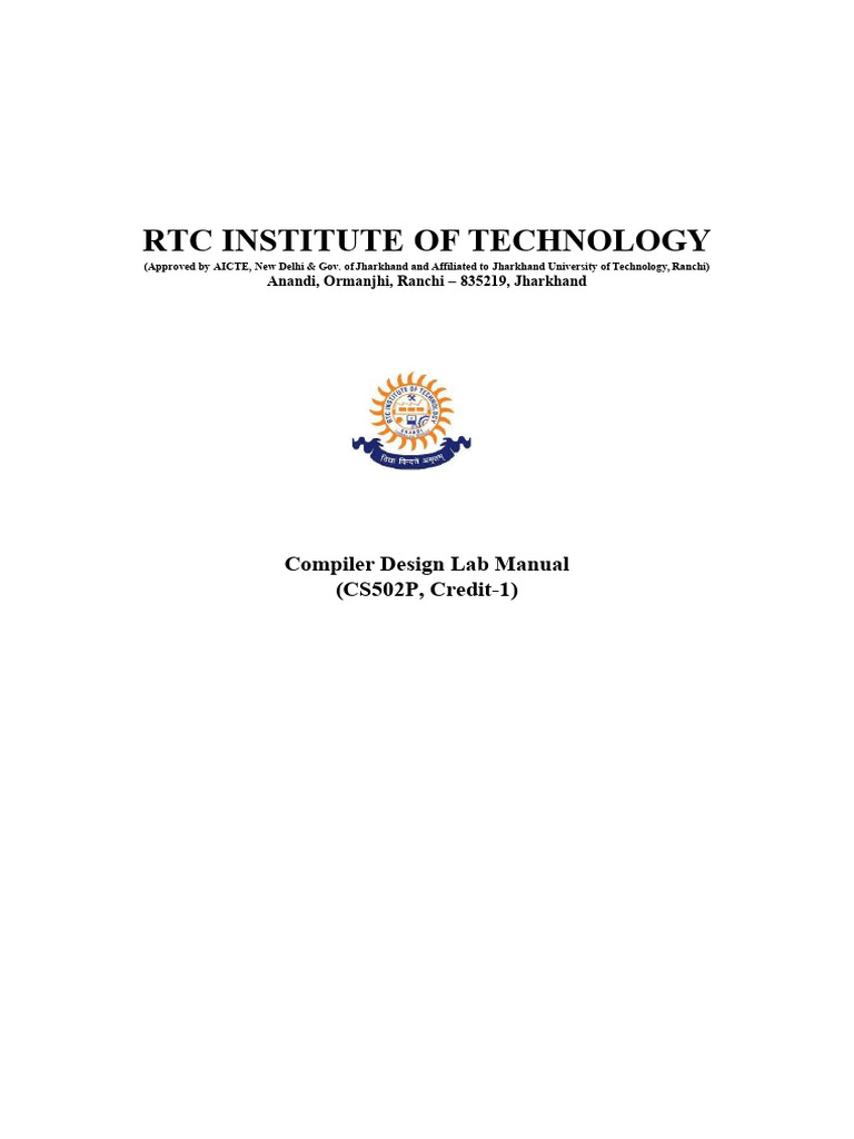 Compiler Design Lab Guide | PDF | Computer Engineering | Metalogic
