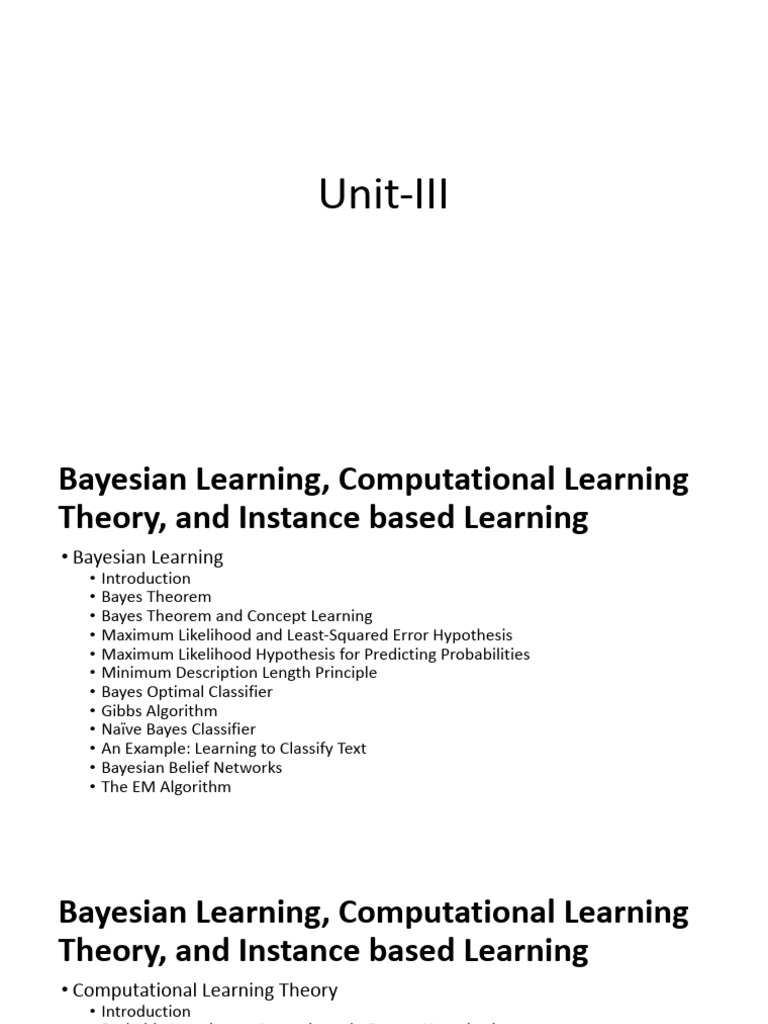 ML UNIT-III | PDF | Bayesian Network | Bayesian Inference
