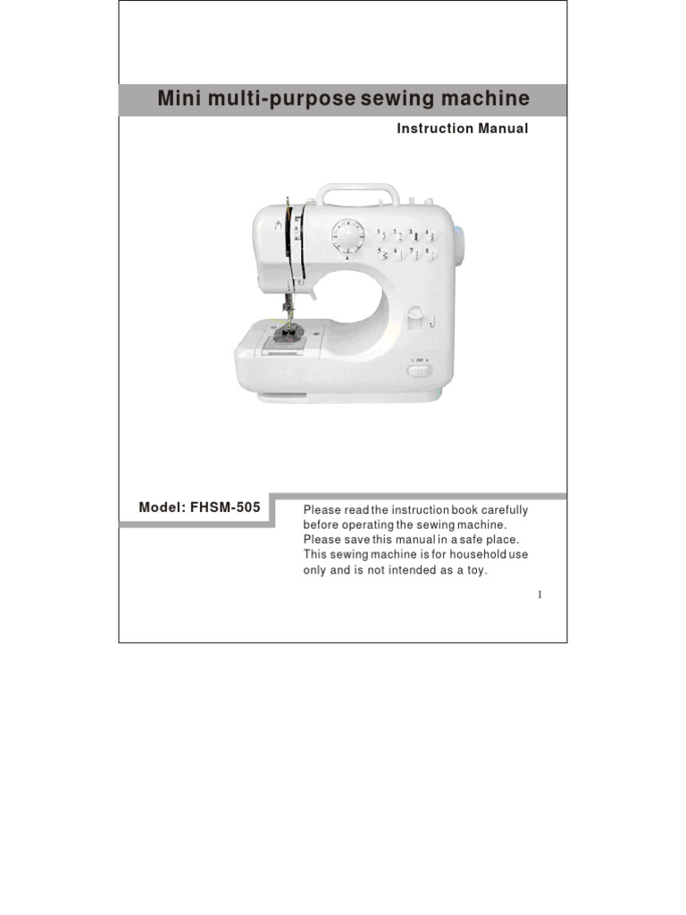 FHSM-505 Mini Sewing Machine Manual | PDF | Sewing Machine | Sewing