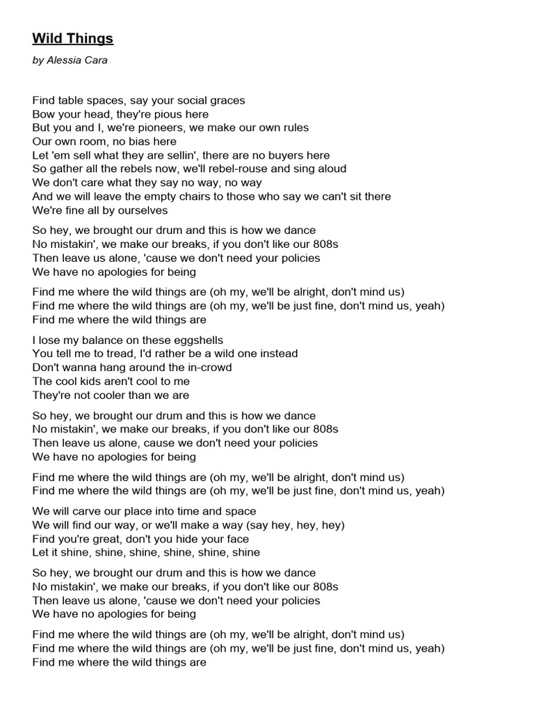 Wild Things | PDF | Language Arts & Discipline | Poetry