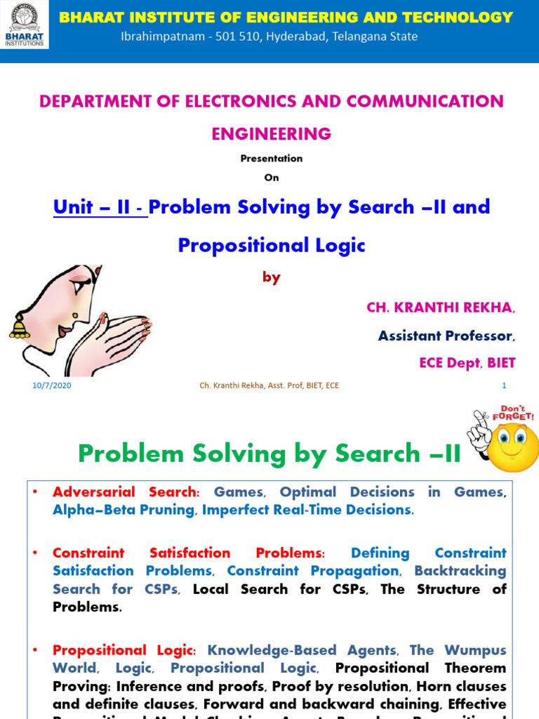 AI Presentation 07 10 2020 | PDF | Logic | Inference