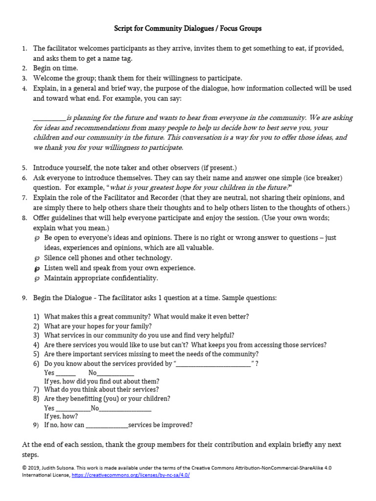 Focus Group Script Recording Instructions | PDF | Focus Group | Facilitator