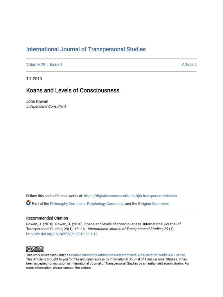 Koans and Levels of Consciousness | PDF | Kōan | Zen