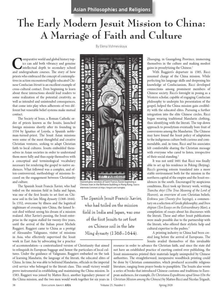 The Early Modern Jesuit Mission To China A Marriage of Faith and ...