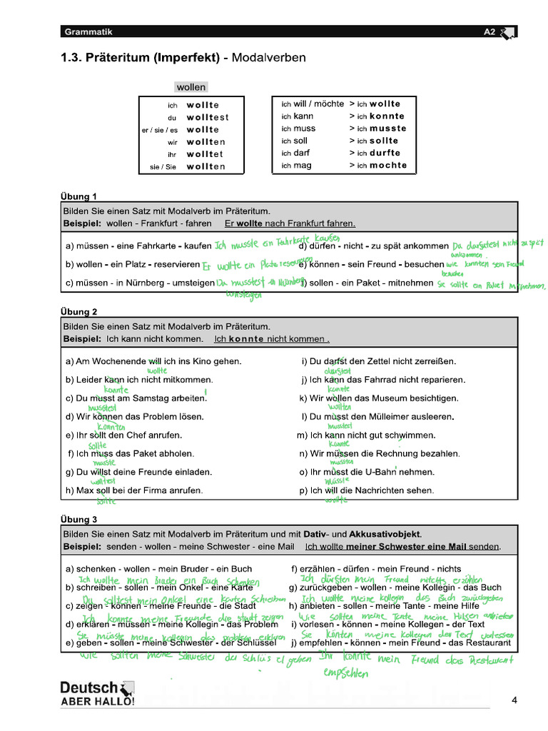 Modalverben Prã Teritum | PDF