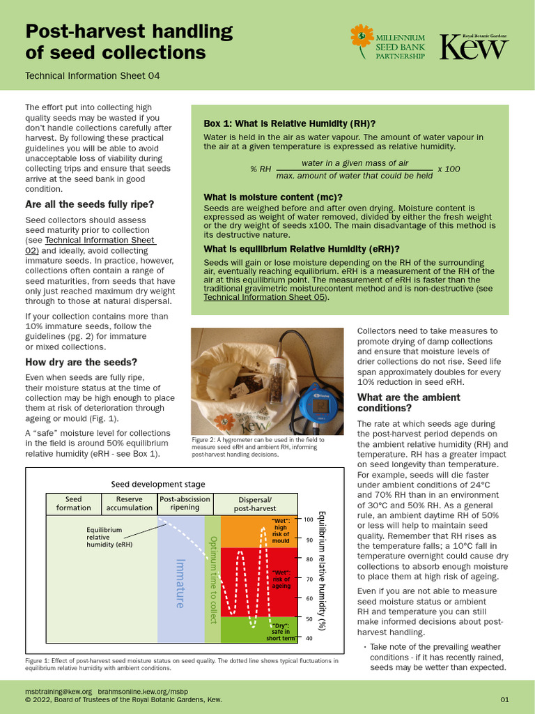 Post-Harvest Seed Handling Guide | PDF | Humidity | Seed