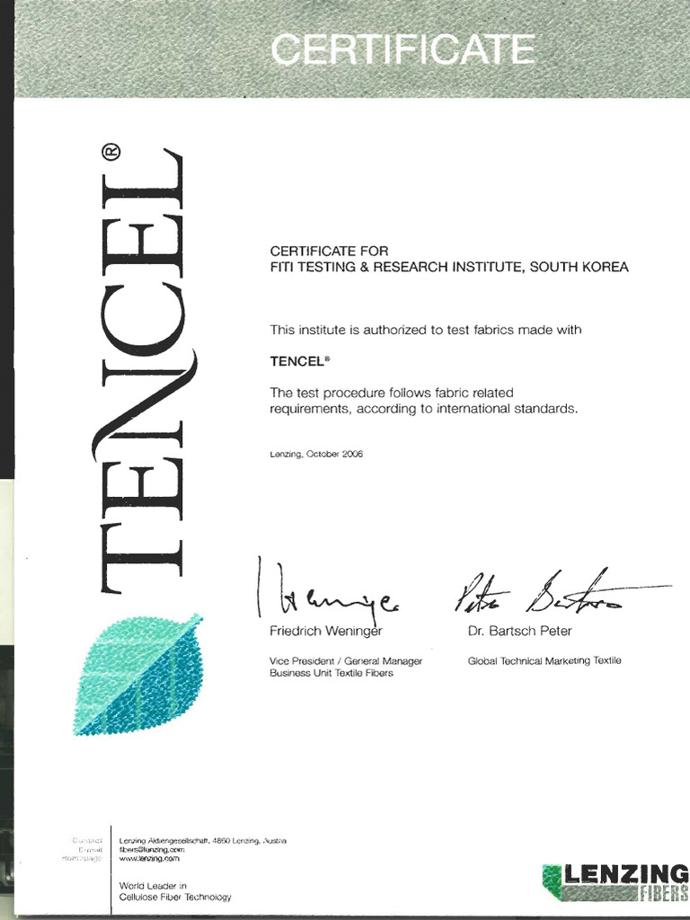 tencel(Lenzing인증) | PDF