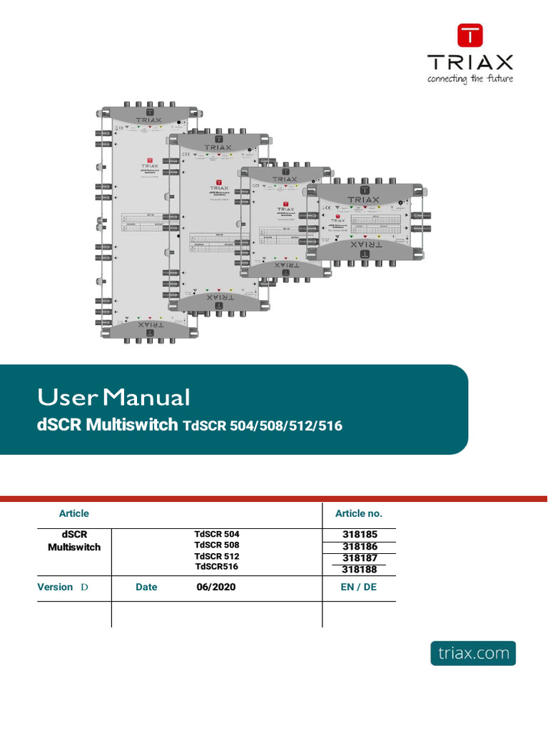 Triax TDSCR 504 Manual | PDF | Set Top Box | Decibel