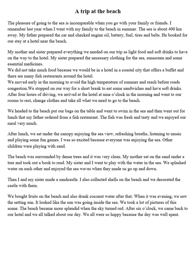 A Trip at The Beach | PDF