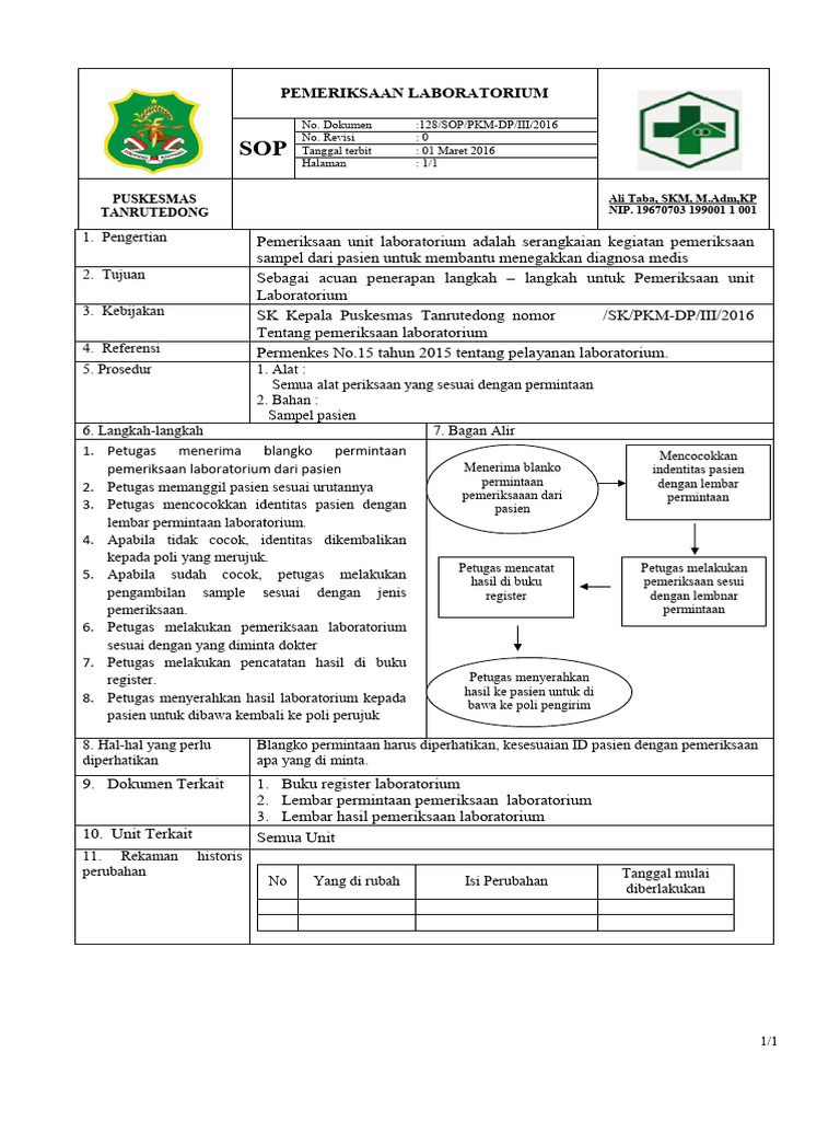 8.1.1.1 SOP Pemeriksaan LEb | PDF