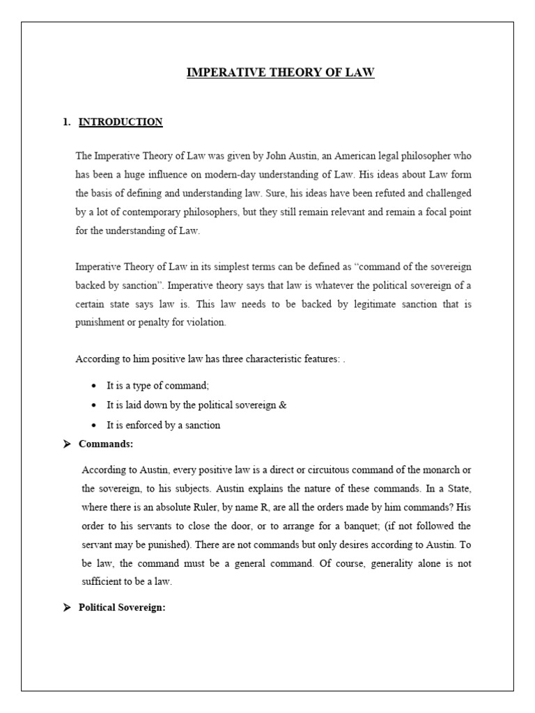Imperative Theory of Law | Download Free PDF | Jurisprudence | State ...