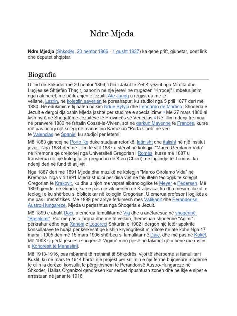 Ndre Mjeda | PDF