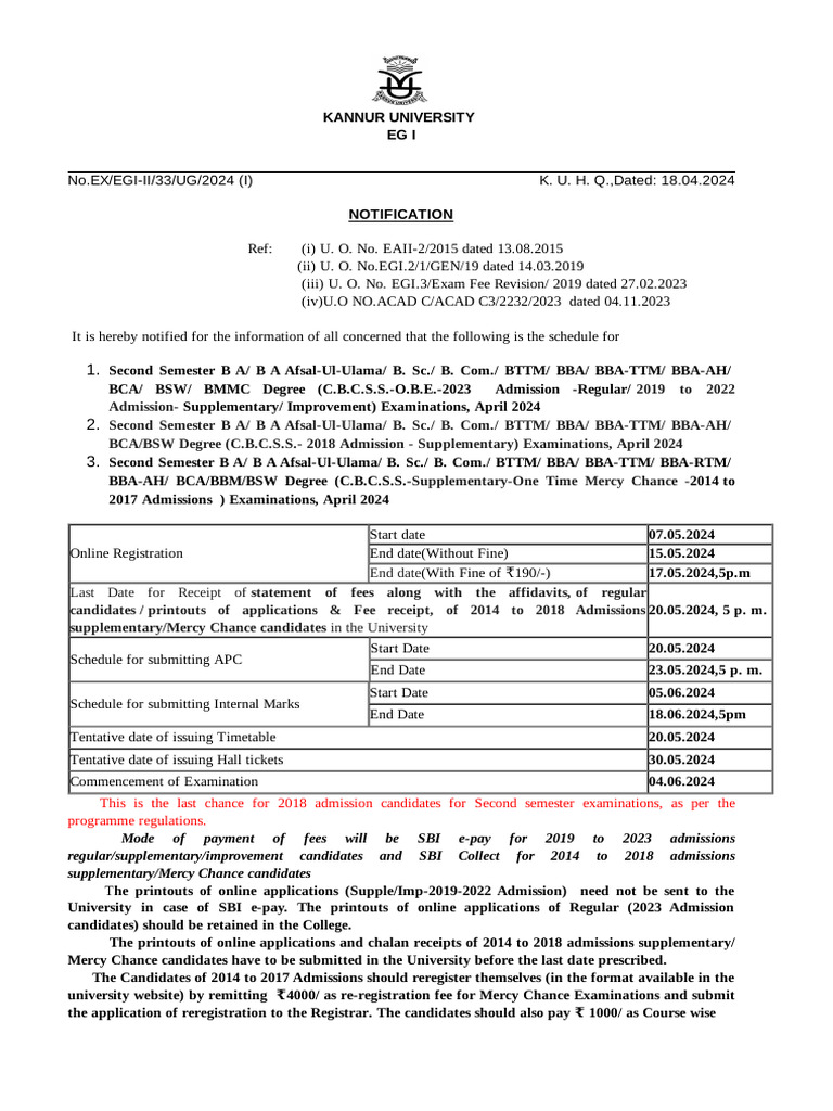 Nn-Ii Sem Ug, April 2024 | PDF | Remittance