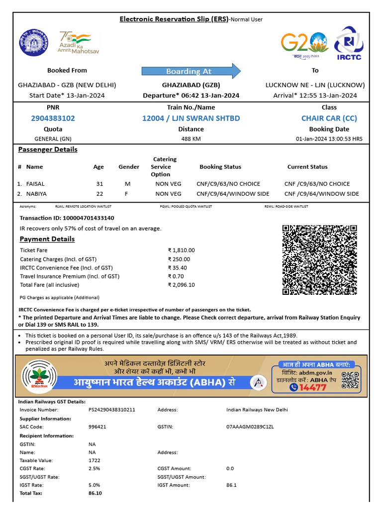 TKT For Faisal | PDF | Identity Document
