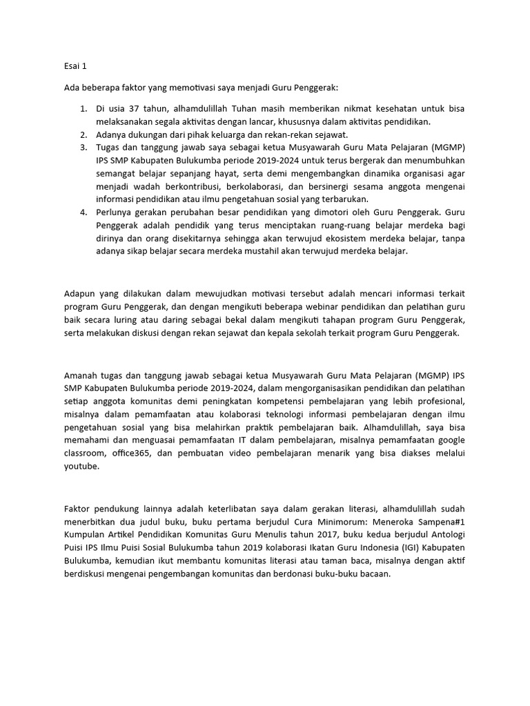 Contoh Esai CGP | PDF