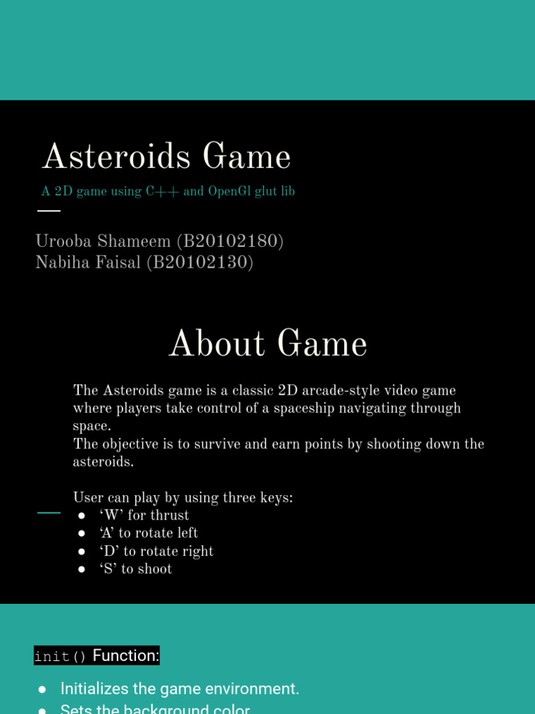 Asteroids Game | PDF | 2 D Computer Graphics