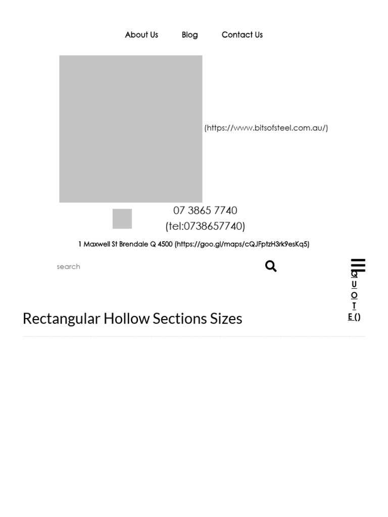 Rectangular Hollow Sections Sizes Weight - Bits of Steel Supplies | PDF