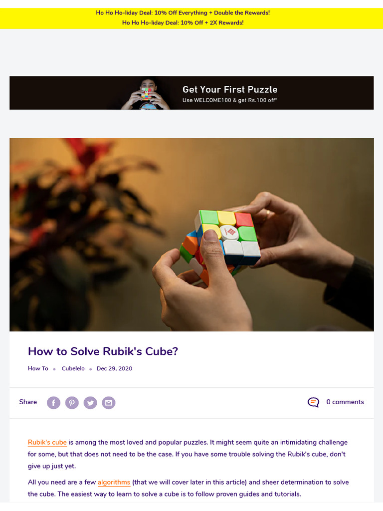 How To Solve Rubik's Cube - Cubelelo | PDF