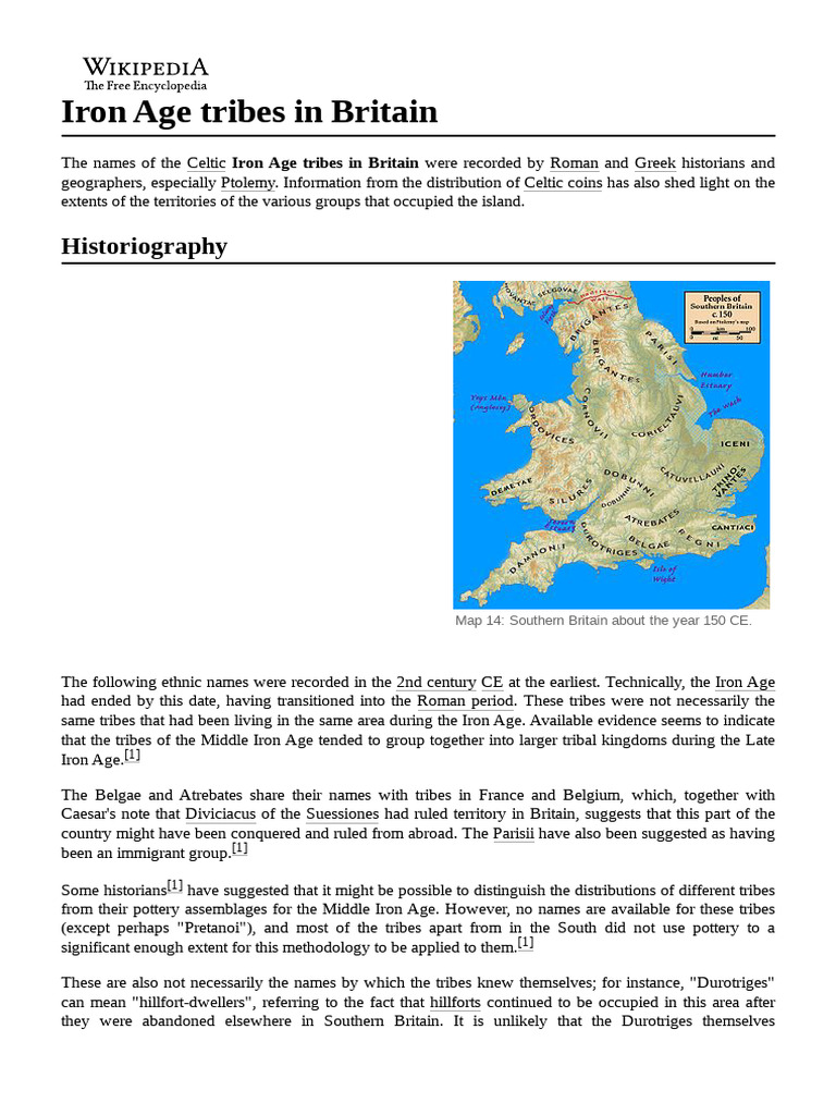 Iron Age Tribes in Britain | PDF | Iron Age Europe | Celts