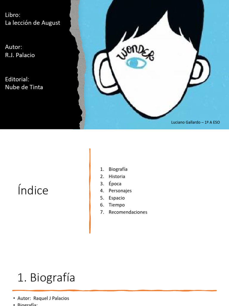 La lección de August: Resumen y Análisis | PDF | Ficción general