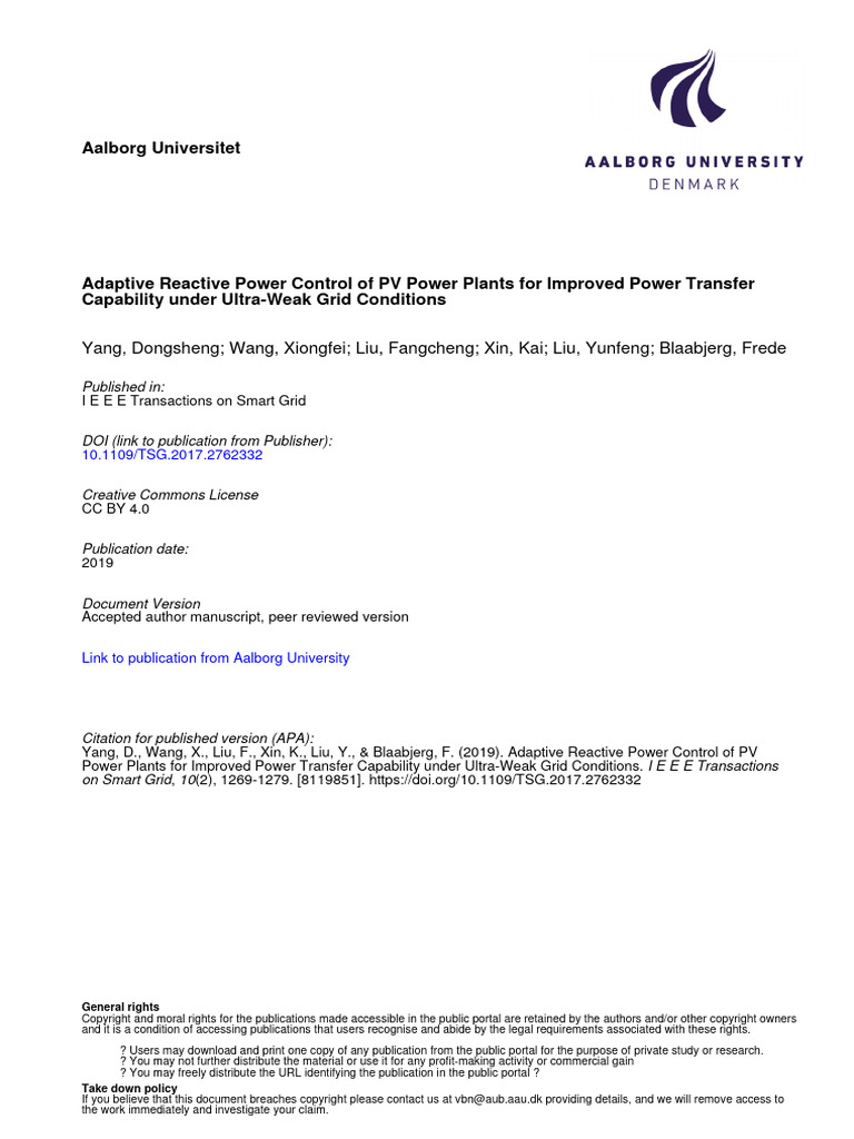 Adaptive Reactive Power Control of PV Power Plants For Improved Power ...