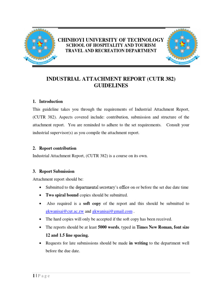 Industrial Attachment Report Guidelines | PDF | Swot Analysis