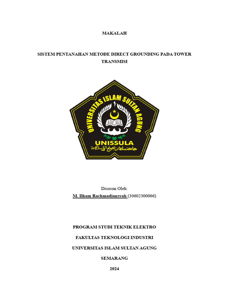 Sistem Pentanahan Metode Direct Grounding Pada Tower | PDF