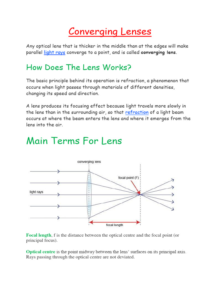 Converging Lenses | PDF