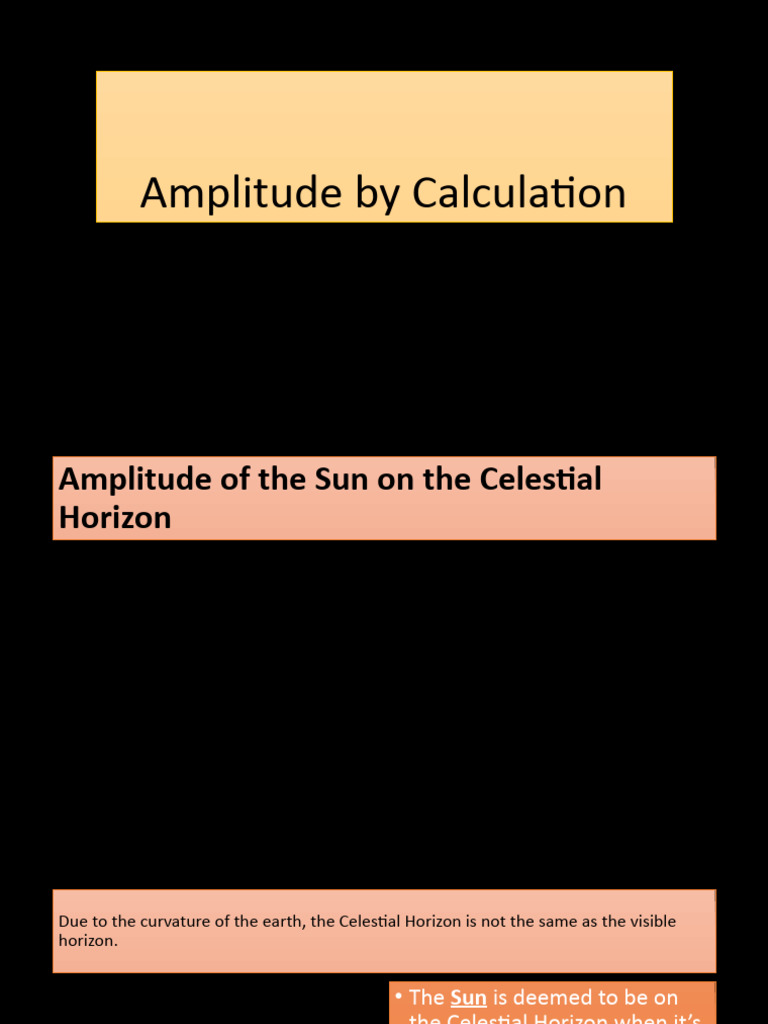 Calculating Sun Amplitude in Navigation | PDF | Horizon | Navigation