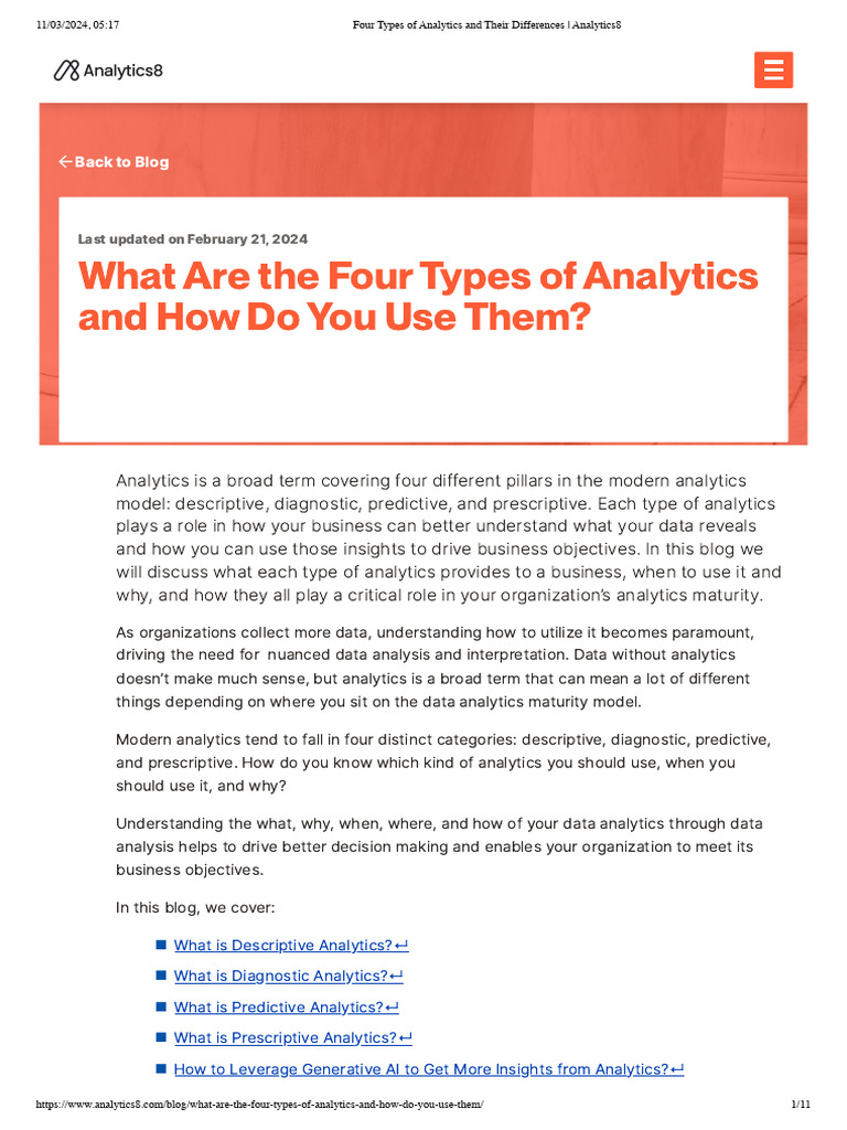 Type of Analytics | Download Free PDF | Analytics | Predictive Analytics