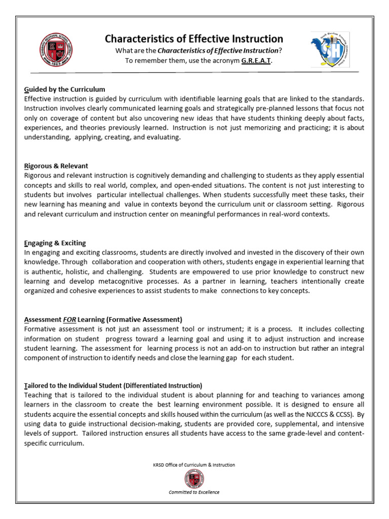 GREAT Instruction | PDF | Learning | Educational Assessment