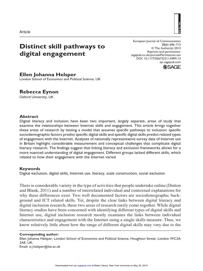 digital engagement | PDF | Literacy | Information And Communications Technology