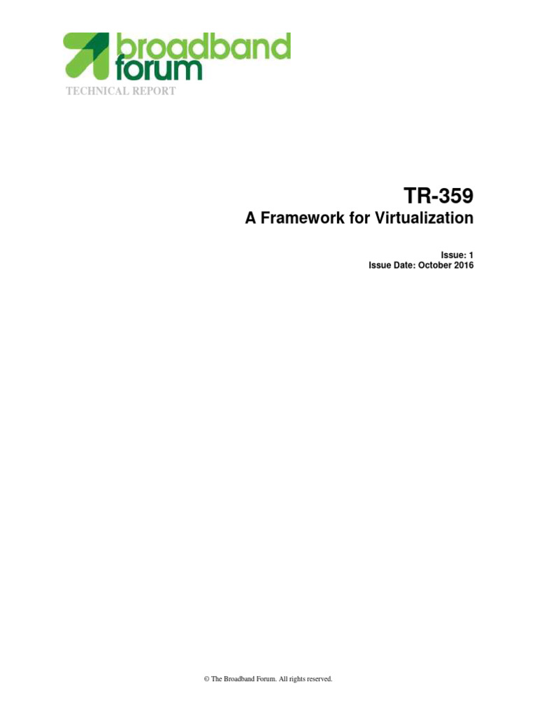 TR-359 A Framework For Virtualization | PDF | Computer Network | Data ...