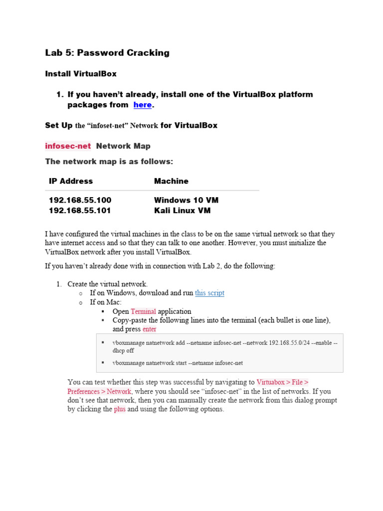 Lab 5 Password Cracking 2018 v5.10 Temple | PDF | Password | Software