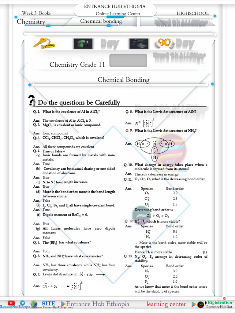 Chemistry Lec. Practice Questions | PDF | Chemical Bond | Chemical ...