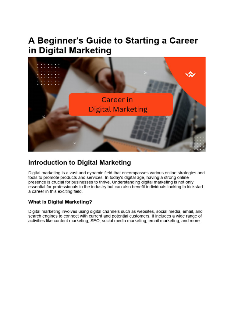 Beginner's Guide to Digital Marketing Careers | PDF | Digital Marketing ...