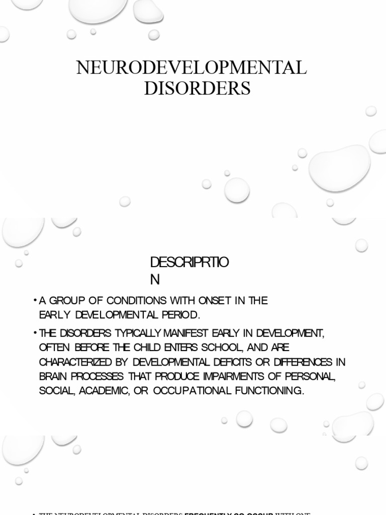 Neurodevelopmental Disorders | PDF | Intellectual Disability | Developmental Disorder