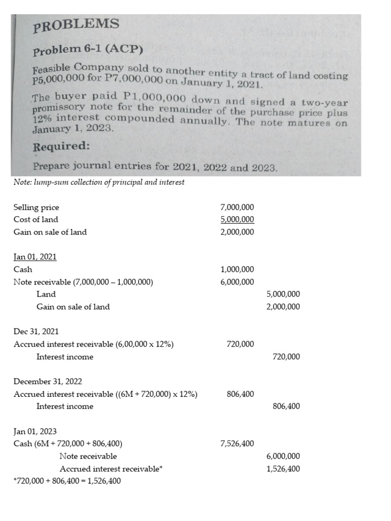 IA 1 _ Chapter 6 Notes Receivable Problems Part 1 | PDF | Present Value ... IA 1 _ Chapter 6 Notes Receivable Problems Part 1 | PDF | Present Value ...