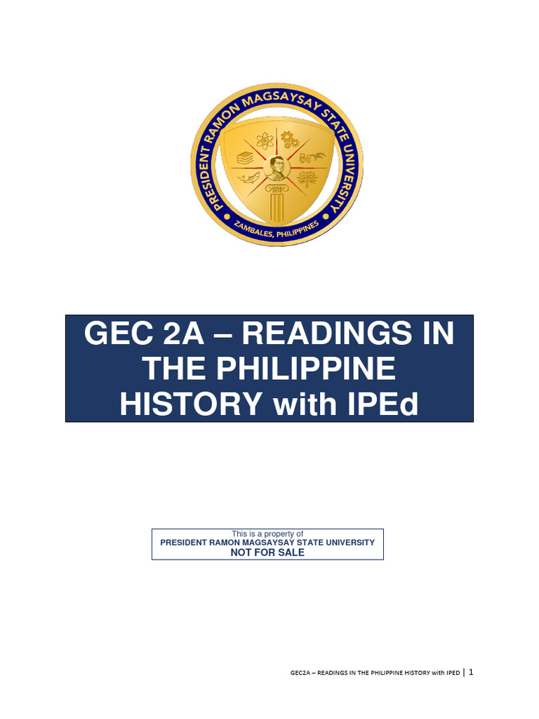 GEC 2A Readings in The Philippine History IPED PRMSU Module | PDF | Primary Sources | Knowledge