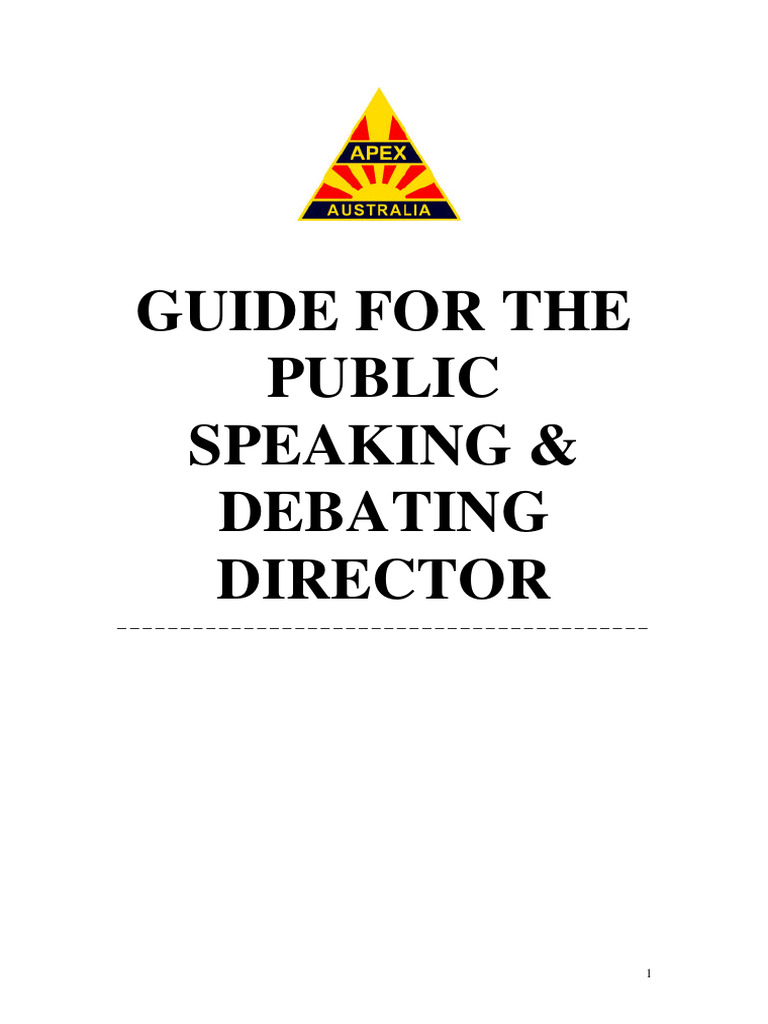 Directors-Guide-Public-Speaking-and-Debating | PDF | Argument | Public Speaking