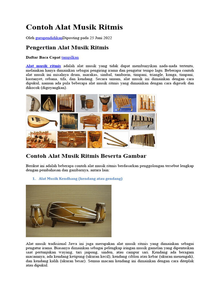Contoh Alat Musik Ritmis | PDF