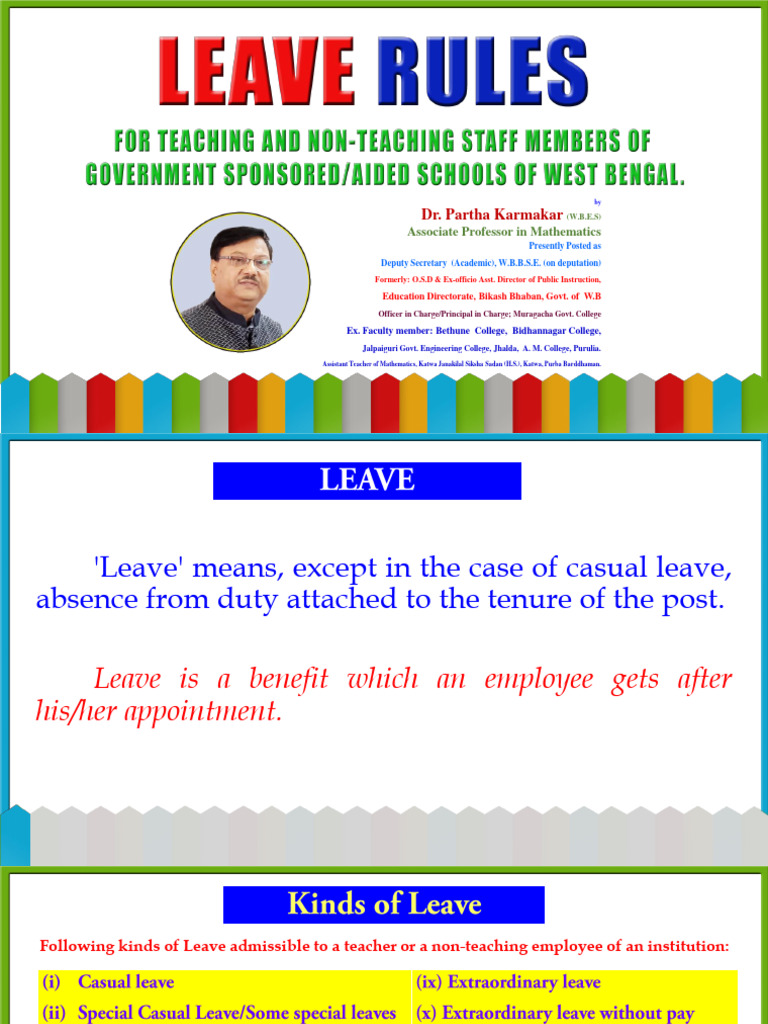 West Bengal Teacher Leave Regulations | PDF | Physician | Teachers