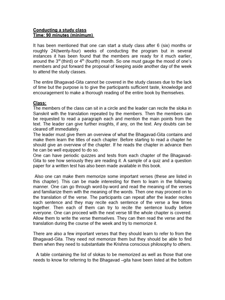 BhaktiVriksha Conducting A Study Class 1 | Download Free PDF | Bhagavad ...
