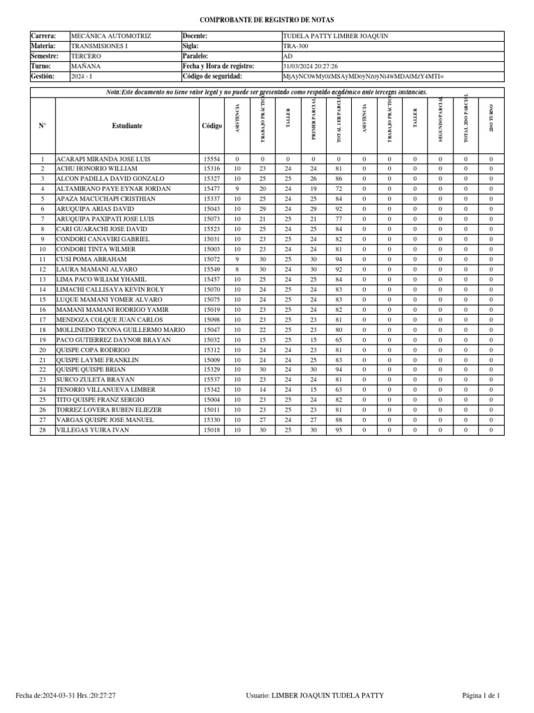 Comprobante Primer Parcial Transmisiones I | PDF